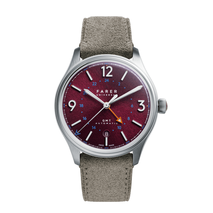 Farer USA - Halley Moonphase - 38.5mm Swiss-Made Blue Dial Watch ...